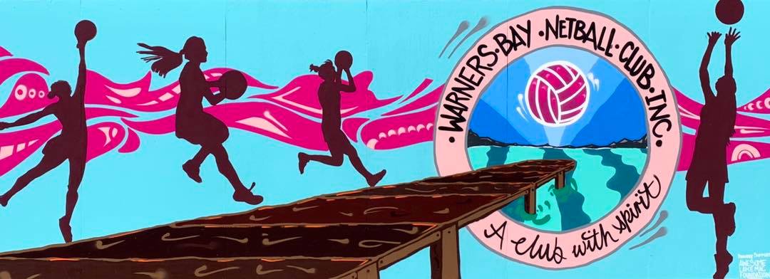 Warners Bay Netball Club Mural - The Awesome Foundation
