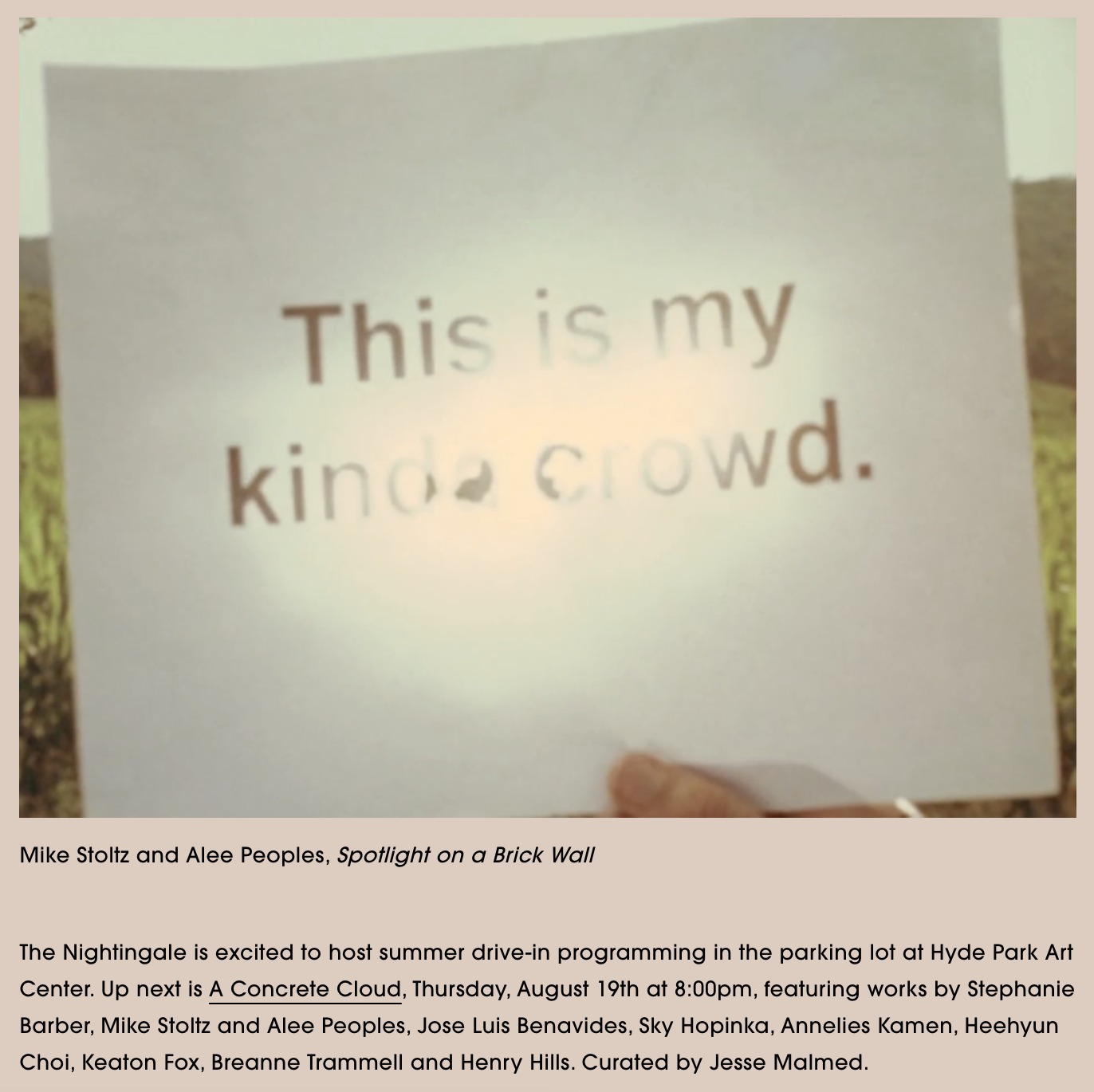 Nightingale-in-Residence - The Awesome Foundation